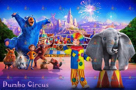 Dumbo Elephant Digital Backdrop Circus Digital Scene Background