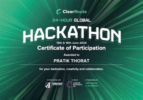 Pratik Thorat On Linkedin Hackathon Clearroute Runnerup Formula1