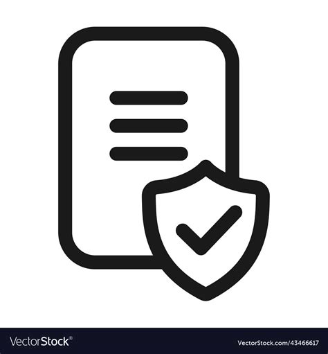 Contract Coverage Icon Insurance Policy Line Vector Image