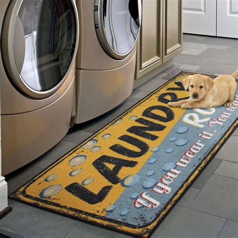 Ottomanson Laundry Collection Non Slip Rubberback Bubbles 2x5 Laundry