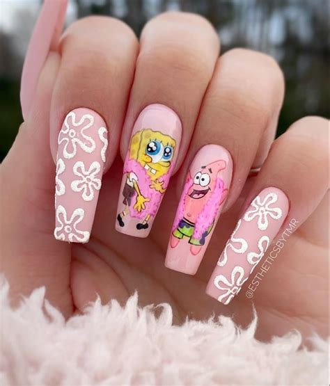Spongebob Nails Disney Acrylic Nails Spring Acrylic Nails Acrylic