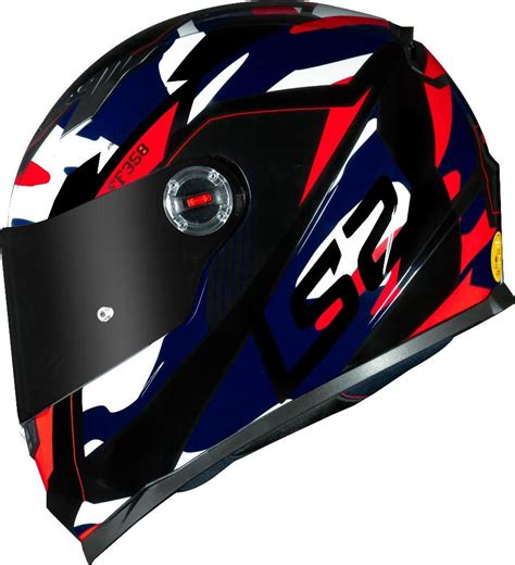 Capacete Ls2 Classic Ff358 Tank Azul Vermelho