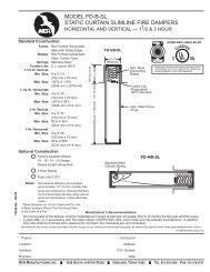 Fire Damper Size Chart Nca Manufacturing