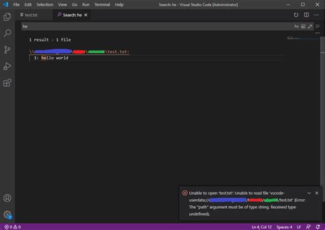 Double Click A Line In Search Editor To Show File Doesnt Work For UNC Network Path Issue