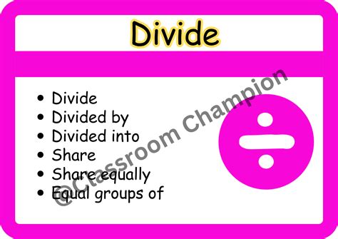 Mash Class Level Mathematics Signs And Vocabulary Poster