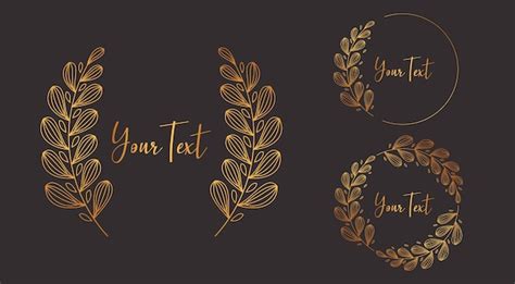 Premium Vector Gold Flower Leaf Laurel Wreath Beauty Luxury Frame