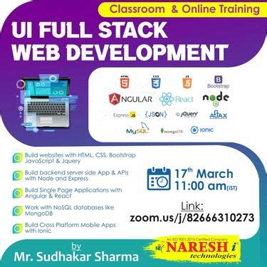 Full Stack Web Development Online Training Naresh IT Software Training Basic Computer