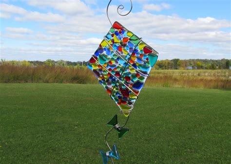 Haywire Fused Glass Kite Rainbow