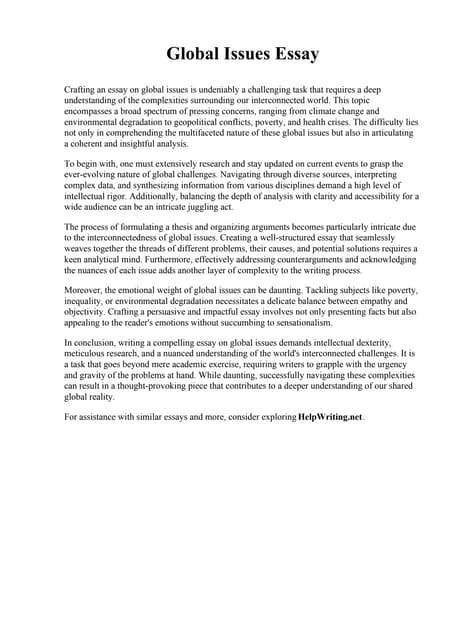 Global Issues Essaypdf