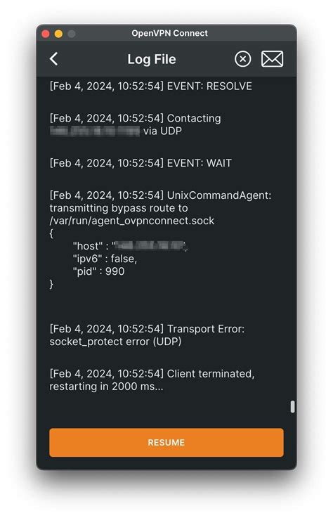 solución a errores de conexión en openvpn connect para macos