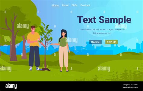 People Planting Trees In Park Restoration Project Co2 Limit Emissions