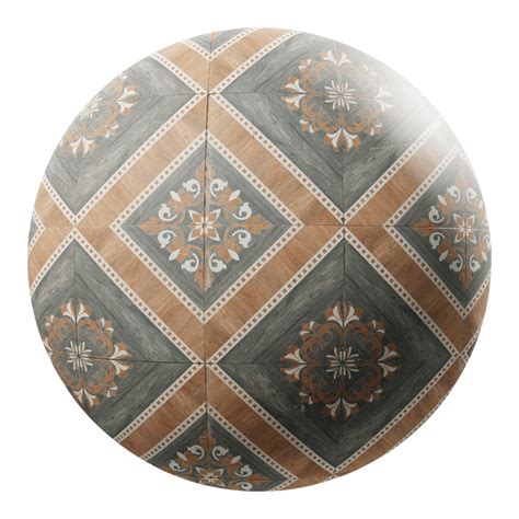 Square Stone Matte Tile Texture Orange Ornate Poliigon