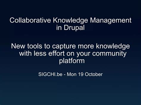 Collaborative Knowledge Management In Drupal Ppt