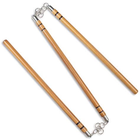 Natural Hardwood Three Section Staff Wooden Three Sectional Staff