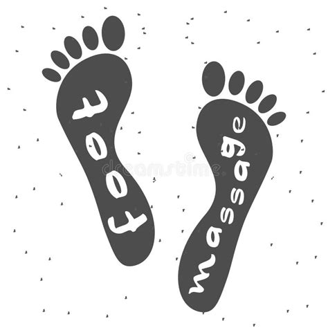 Foot Massage Logo Foot Massage Stamp In Gray Silhouette Of Legs And