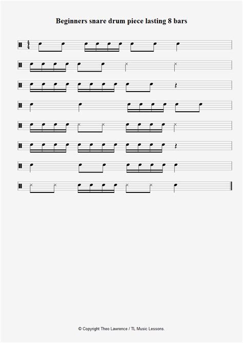 Snare Drum Sheet Music Learn Drums For Free