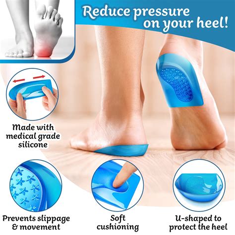 Gel Heel Support Plantar Fasciitis Insole Inserts Orthotic Foot Arch