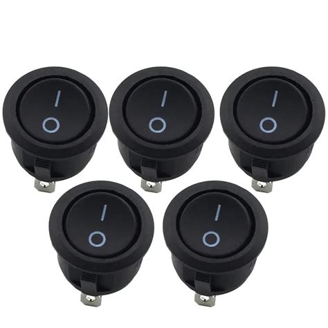 Round Black Rocker Switch 12v Push Button Switches Easy Temu