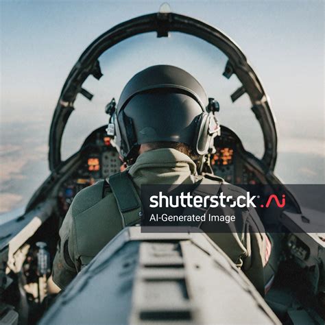Back View Fighter Pilot Cockpit View Ai Generated Image 2553678397