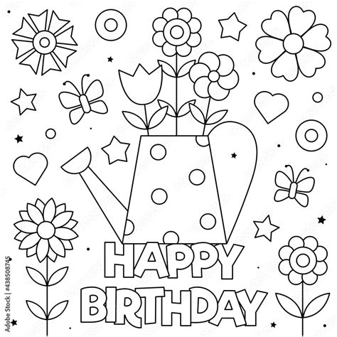 Flower Birthday Coloring Pages