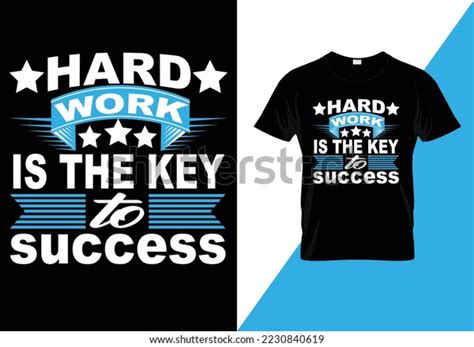 Hard Work Key Success Tshirt Designer Stock Vector Royalty Free