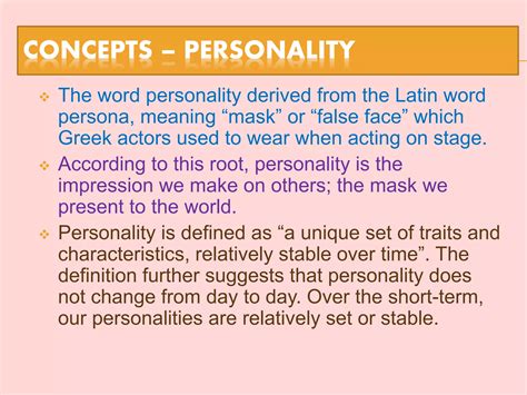 Personality Definition Meaning And Nature Pptx