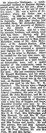 Mathieson Alexander Duncan 31520 Clan Matheson New Zealand