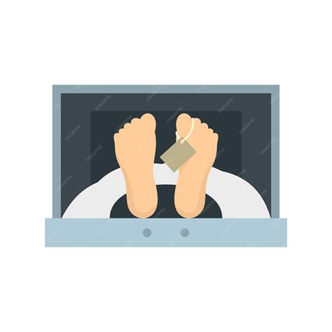 Premium Vector Corpse In Forensic Cell Icon Flat Illustration Of