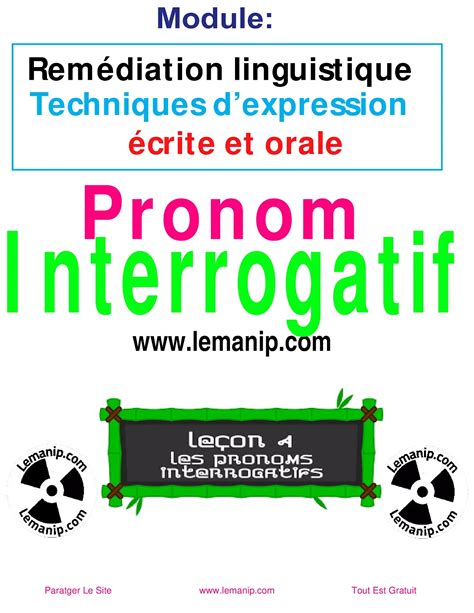 Pronom Interrogatif