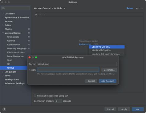 Start A Github Project In Datagrip Datagrip Documentation