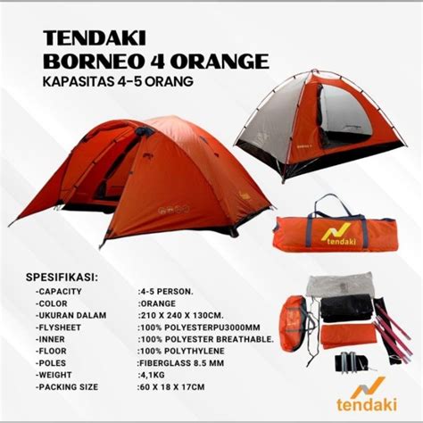 Jual Tenda Camping Tendaki Borneo 4 Dan Borneo 3 Tendaki Dome Outdoor Pendaki Kemping Pendaki