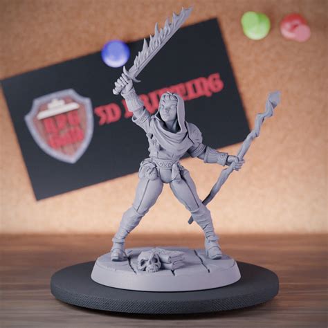 Female Mage Miniature Wizard Mini Sorcerer Warlock Dungeons And Dragons