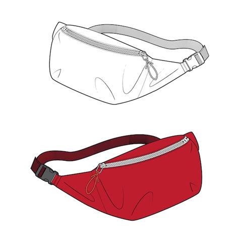 Premium Vector Bum Bag Flat Sketch Vector Mockup Template
