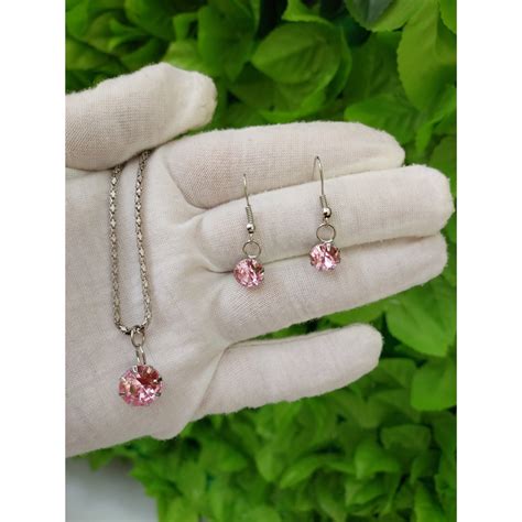 Conjunto De Colar E Brinco Com Pedra Shopee Brasil