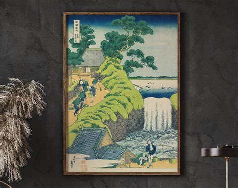 Miluva Hokusai Print Japan Wall Art The Falls At Aoigaoka In The