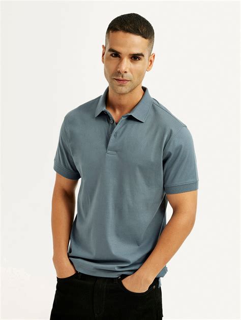 Mens Solid Blue Slim Fit Polo T Shirt Levis India Store