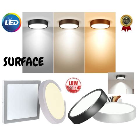 Led Surface Downlight Round Square 12w 18w 24w Black White Lampu Surface Downlight Plaster