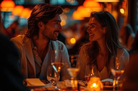 Premium Photo Elegant Couple Dining In Luxurious Restaurant