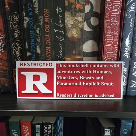 Restricted Bookshelf Sign Vintage Library Decor Reading Room Plaque