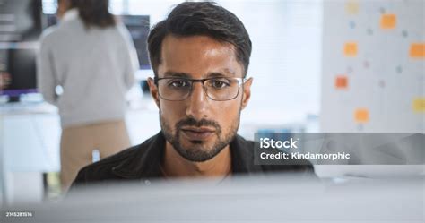 Hispanic Latin Businesspeople Use Desktop Computer At Home Office