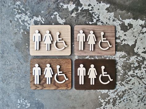 Modern Unisex Restroom Bathroom Sign Wc Signage 6 X 8 Or 9 X 12