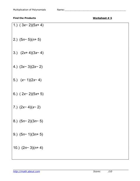 Multiplication Of Polynomials Lesson Plan For 10th Grade Lesson Planet