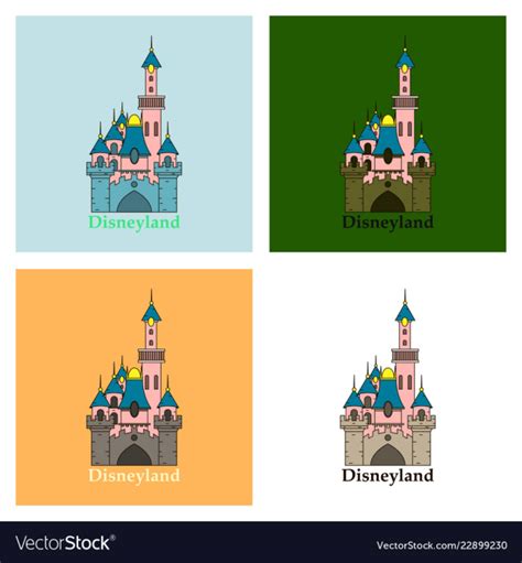 Disney Castle Logo Vektor Disney Castle Vintage Rainbow Svg Graphic