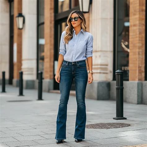 17 Chic And Stylish Bootcut Jeans Outfits Bootcut Jeans Outfit Chic Jean Outfits Jeans Outfit