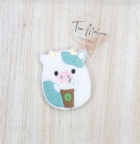 Squishie Coffee Cow Embroidery Design Teas Creations