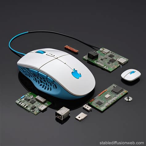 Exploded View Of Modern Computer Mouse Stable Diffusion Online