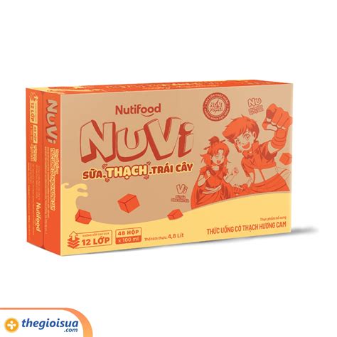 Sữa Uống Nuvi Có Thạch Hương Cam Hộp 110ml