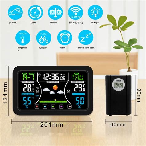 Wireless Weather Station Indoor Outdoor Thermometer Barometer Clock