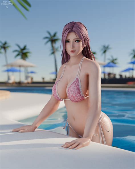 Rule 34 1girls Alluring Bare Legs Big Breasts Bikini Cleavage Dead Or