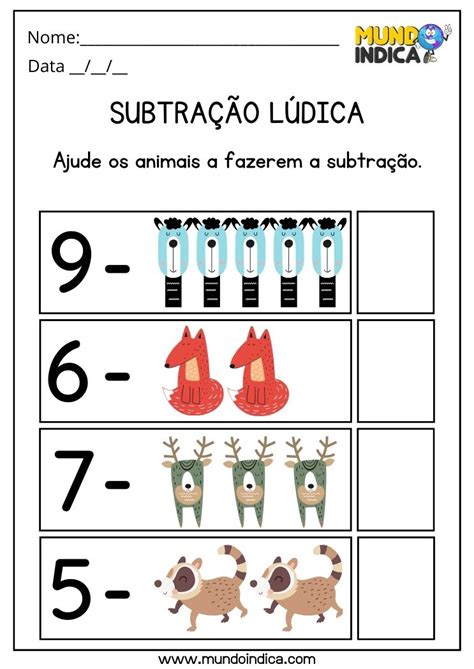 15 Atividades De Subtração Para Imprimir